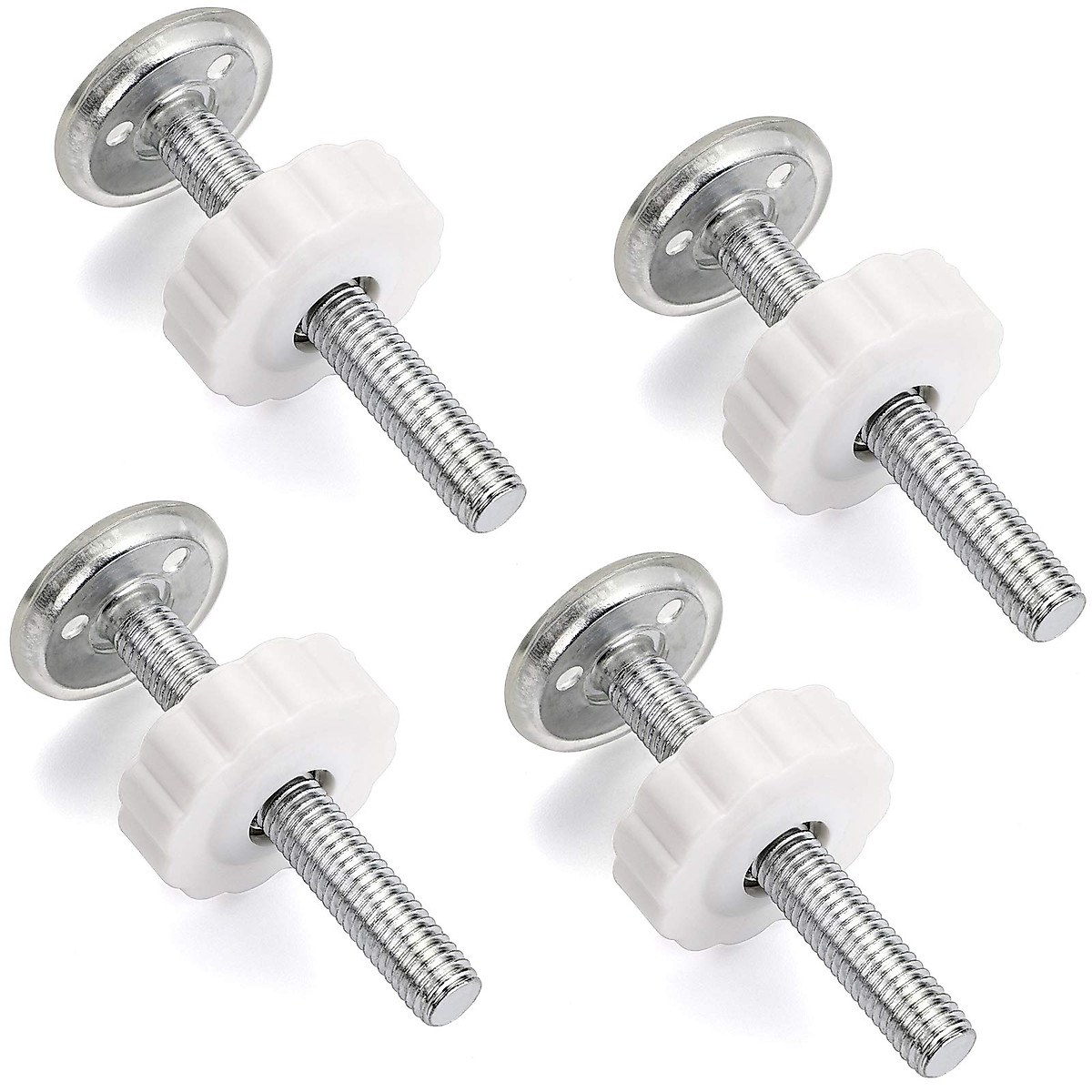 OwnMy M10(10mm/0.39") Gate Adapter 4PCS Gate Threaded Spindle Rod Accessory Pressure Gate Replacement Parts Screw Mounted Bolts Kit for Pets Gates Stair Railing Gates, White