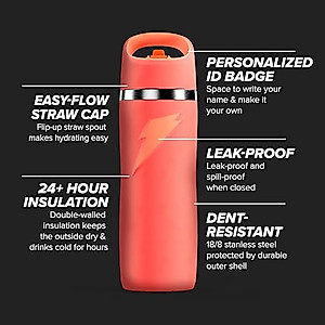 Gatorade 'Overtime' 22oz Stainless Steel Water Bottle, Straw Cap, Blue