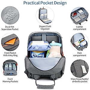 AOMAY Baby Diaper Bag Backpack for Mom, Multifunction Nappy Changing Bags, Waterproof, Travel, Maternity, Large Capacity (Regular)