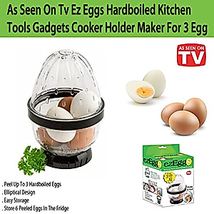 EZ EGGS Hard Boiled Egg Peeler, 3 Egg Capacity – Handheld Specialty Kitchen Tool Peels Egg Shells in Seconds (As Seen on TV)