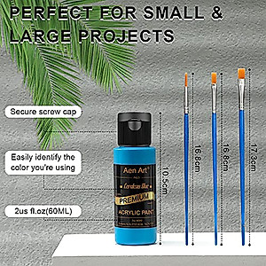 Aen Art Acrylic Paint, Set of 24 Colors Craft Paint Supplies for Canvas, Painting, Wood, Ceramic & Fabric, Rich Pigments Non Toxic Paints for Artists & Hobby Painters, 2 fl oz / 60 ml Bottles