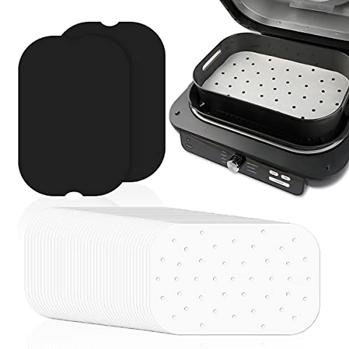 AIEVE Air Fryer Liners for XL Air Fryer, 100 Pcs Air Fryer Parchment Paper and 2 Pack Non-Stick Air Fryer Liner Compatible with Ninja IG601 & IG651 Grill and Air Fryer XL Air Fryer Oven