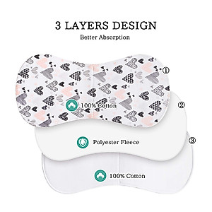 Little Tots Burp Cloths 100% Cotton Baby Burp Set, Absorbent & Soft Burping Cloth Newborn Towel for Newborns & Babies Boys & Girls Unisex 5 Pack (Full of Love)