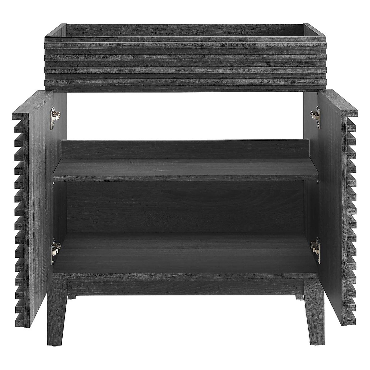 Modway Render 30" Particleboard and Laminate Bathroom Vanity Cabinet in Charcoal