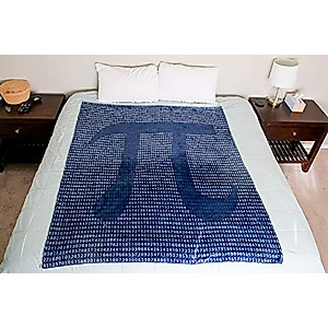Pi Day Blanket | 4000+ Digits Pi Blanket | Pi Day Gift | Math Gift | Math Throw Blanket (Navy)