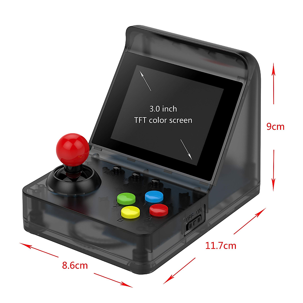 Handheld Game Console, Retro Arcade Mini Game Console for Game Player with 3 Inch 512 Games 32 Bit Portable Game Console,Birthday Gift for Children (Black)