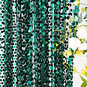 Efavormart 8ft x 8ft Hunter Emerald Green Big Payette Sequin Curtains Photo Booth Backdrop with Rod Pocket Photo Booth Backdrops Photography Background Drapes for Birthday Wedding Party
