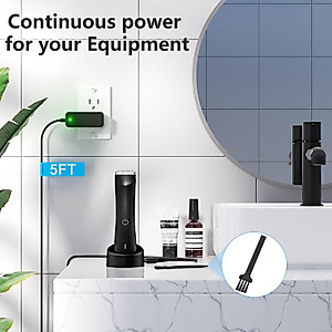 for Manscaped Lawn Mower 3.0 2.0 Charger for Lawnmower Power Cord，Replacement Manscape Electric Groin Hair Trimmer, Weed Whacker Nose and Ear Hair Trimmer Power Supply（LED, Brush）