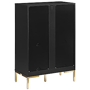 Crosley Furniture Juno Record Storage Cube Bookcase, Black