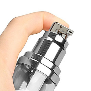 Sterile Airless Pump Container - 1oz Refillable Travel Pump Bottle for Makeup, Serums & Creams - Lightweight, Shockproof & Leakproof - BPA Free