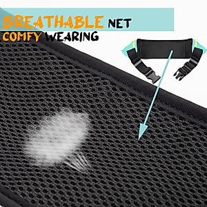 USHAKE Slim Running Belt, Workout Fanny Pack for Men Women,Exercise Waist Pack for Apple iPhone Holder, Runner Belt for Running Walking Cycling Camping Gym Mint blue