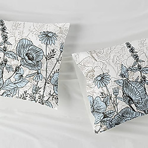 YIYEA King Size Pillow Cases Set of 2, Ultra Soft Double Brushed Microfiber Pillowcases King, Floral Bed Pillow Covers, Fade Resistant, Easy Slip-On (20"x36")