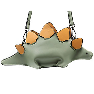 Ondeam Dinosaur Shoulder Purses,PU Stegosaurus CrossBody Bag for Girl Women(Green)