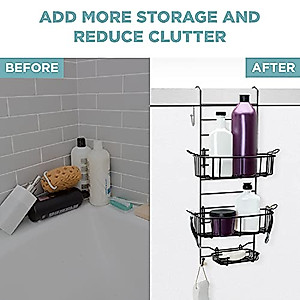 Zenna Home Hanging Over-the-Shower Door Caddy, Heritage Bronze