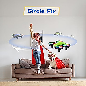Tomzon A23 Mini Drone for Kids with LEDs, Kids Drone with High Speed Rotation, Throw to Go and 3D Flip, Toy Drone with Circle Fly, Headless Mode, 3 Speeds, 2 Batteries