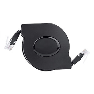 Sonew CAT6 Ethernet Cable, Adjustable Retractable RJ45 LAN Network Cable Cord, High Speed LAN Wires Internet Patch Cable, Network Cable Laptop Internet Connection Black (2m/6.6ft)