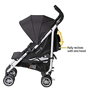 Safety 1st Step Lite Compact Stroller, Lightweight aluminum frame and a breeze to carry, at only 15 lbs, Back to Black