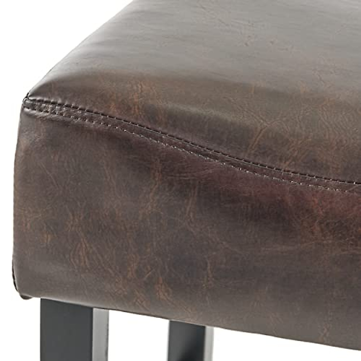 Christopher Knight Home Portman Leather Backless Barstools, 2-Pcs Set, Brown