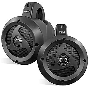 Pyle 2-Way Dual Waterproof Off-Road Speakers - 4 Inch 900W Marine Grade Wakeboard Tower Speakers System, Full Range Outdoor Audio Stereo Speaker for ATV, UTV, Quad, Jeep, Boat PLUTV40BK (Black)