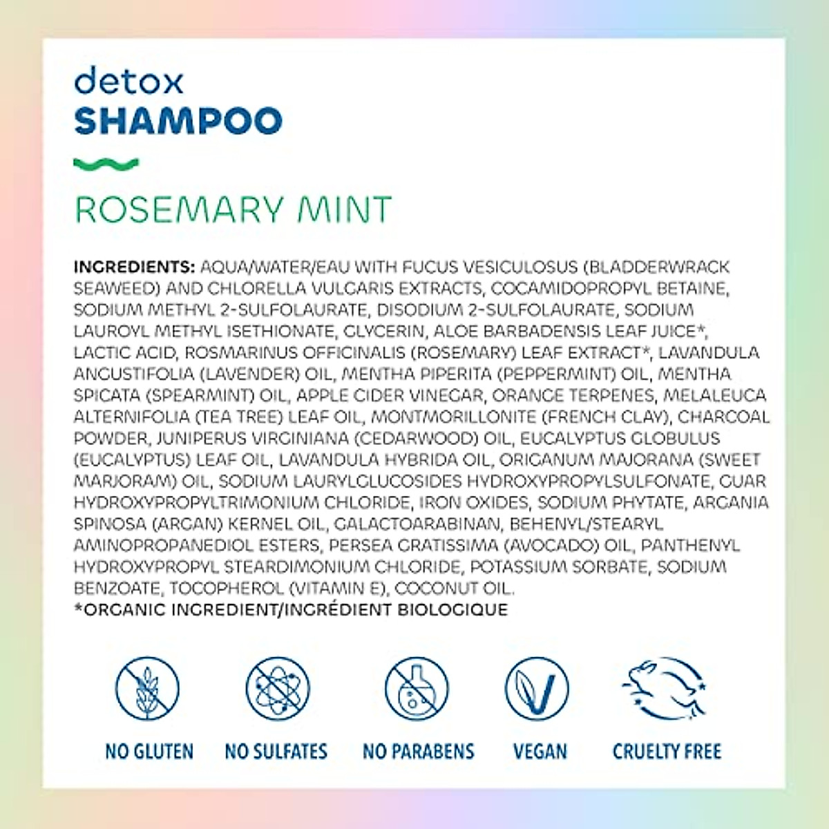 Seaweed Bath Co. Detox Shampoo, Rosemary Mint Scent, 12 Ounce, Sustainably Harvested Seaweed, French Sea Clay, Apple Cider Vinegar, For All Hair Types