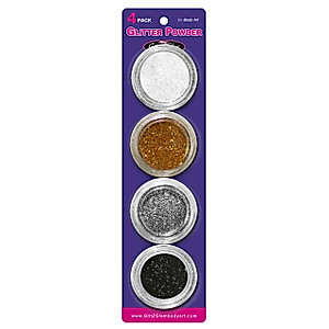Glitter Tattoo Refill AUTUMN, ESSENTIALS, POPULAR 4 Extra Large Glitter 4 Pack for glitter tattoos & children temporary tattoos - HYPOALLERGENIC and DERMATOLOGIST TESTED!