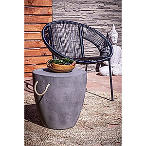 Deco 79 Contemporary Plastic Rattan Oval Outdoor Chair, 29" x 23" x 30", Black