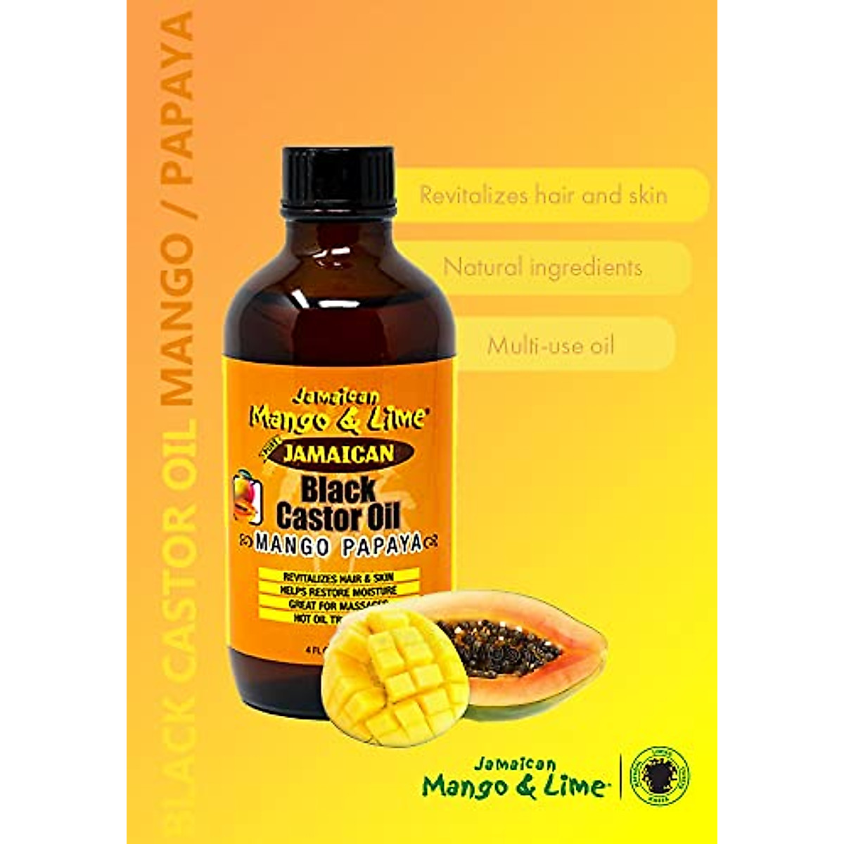 Jamaican Mango & Lime Black Castor Oil (Mango Papaya) 4oz