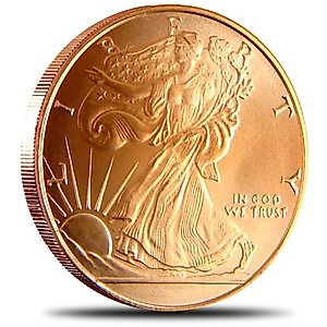 Walking Liberty 1 Avdp Ounce .999 Fine Copper
