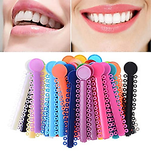 1040 Pcs Multicolored Braces Rubber Bands Orthodontic Ligature Ties O-Rings Elastic Bands for Braces (Color)