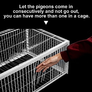 Nisorpa Pigeon Trap with Unidirectional Entrance, Encrypted Pigeon Cage Automatic Pigeon Collection Chicken Cage and Bird Trap with Metal Welding, 25 * 16.7 * 10.2 in