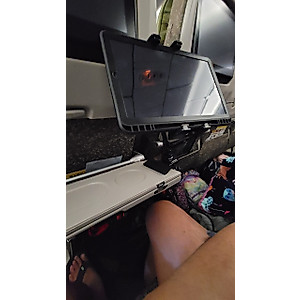 Obliter8 "Blue Steel" Multi-Attachment Smartphone/Tablet/Pad/Switch gaming system Travel Mount for In-Flight Airplane, Car Visor/Vent, Desktop, Traveling 360 degree rotation Ultra Durable and Secure