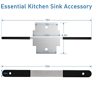 BoomBa Waste Drain Tool for 3 Tier Sink in Commercial Kitchens - Stainless Steel Twist Waste Drain Tool and Lever Waste Plumbing Drain Tool, Silvery, 0201478