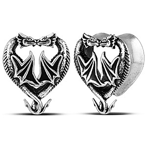 PUNKYOUTH 2PCS Stainless Steel 316L Punk Vintage Cross Skull Gauge For Ears Expander Stretcher Ear Tunnels Upgrade Saddle Plugs Double Flared Guage For Women Men 0g-1"