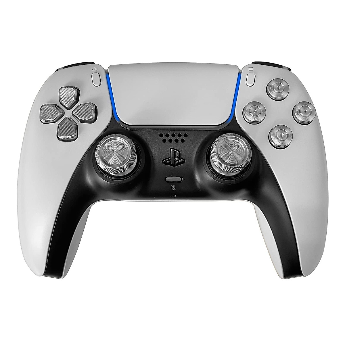 Metal Buttons for PS5 Controller ABXY Buttons Replacement Aluminum Analog Thumbsticks Action Buttons and Direction Keys