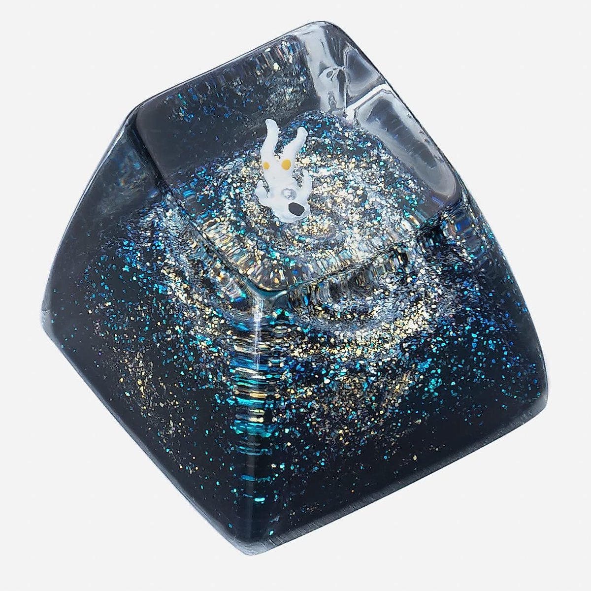 Ocean Key Artisan Keycap for DIY Replacement Handmade Resin Keycap Interstellar Resin Keycap for Switch Gaming, Cherry MX Mechanical Keyboards (Yellow)