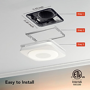 OREiN OL003 Bathroom Exhaust Fan with Light, 40W Bathroom Fan with Humidity Sensor, 160 CFM 1.0 Sones Bathroom Vent Fan with Light for Home, 1500lm LED Light 3000K/4000K/5000K Selectable & Nightlight