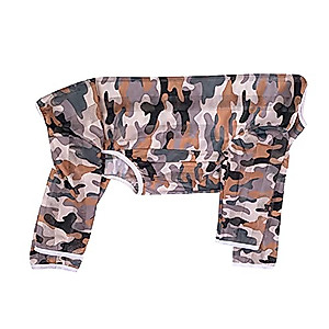 Dog Clothes, Large Dog Pajamas Camouflage Printing Cooling Dog Onesie Sunscreen Four-Legged Jumpsuit Shirt Anti-Hair Apparel for Medium Large Dogs (32#:Camouflage)