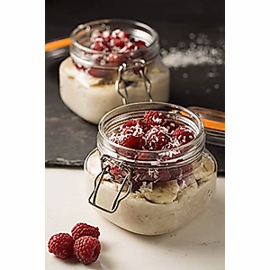 Kilner Square Clip Top Jar, Durable Glass Container with Airtight Seal for Home-canning, Preserving, and Storing, 17-Fluid Ounces