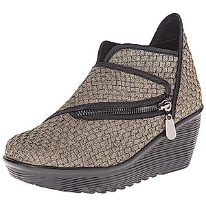 Bernie Mev Women's Zig Zag Ankle Bootie, Bronze, 38 EU/38 EU = 7.5-8 M US