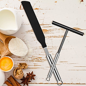 DOITOOL Crepe Spreader and Spatula Set - Stainless Steel Crepe Spreader Tool - Crepe Spatula Crepe Maker Accessories for Crepe Pan, Injera Maker, Pancake Maker