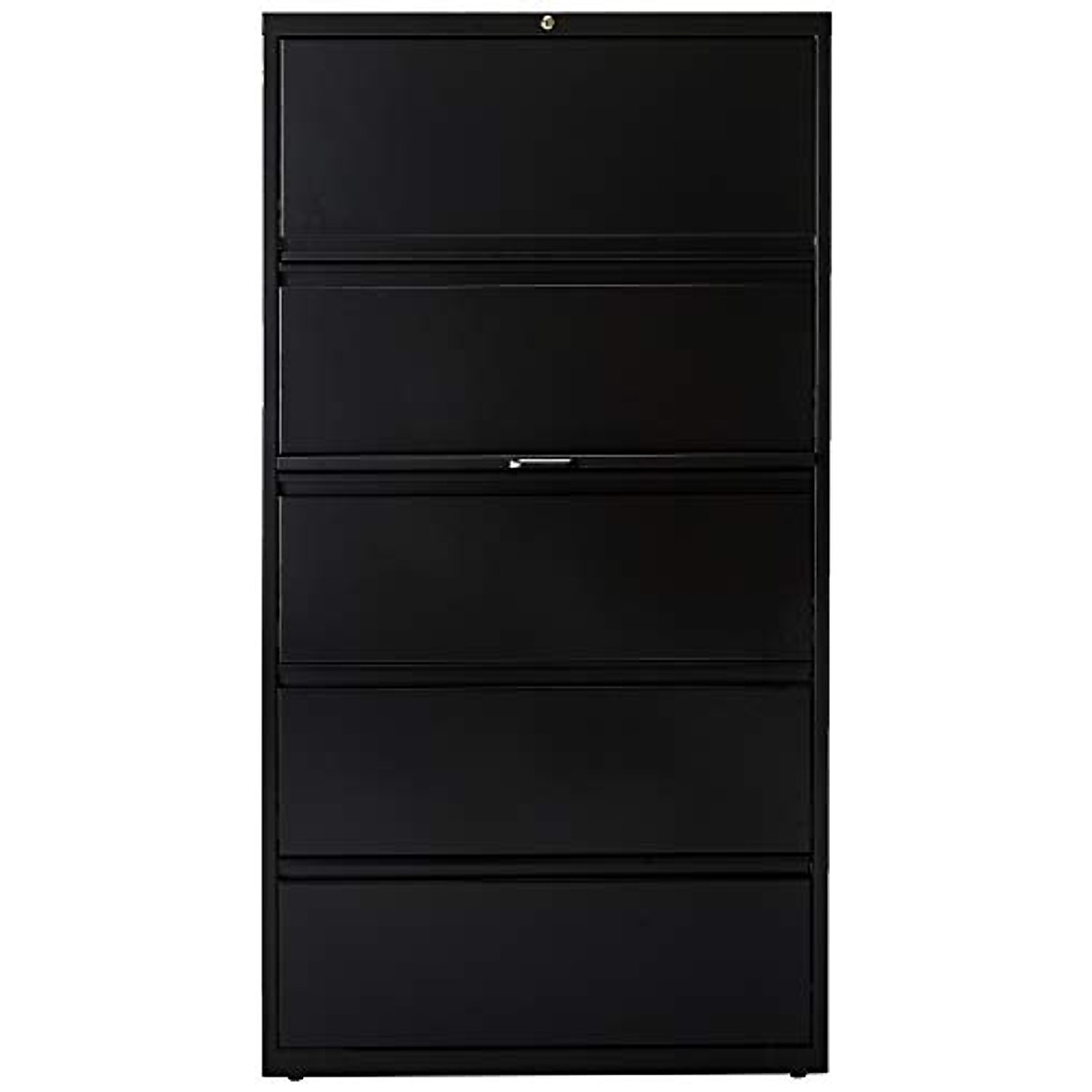 Lorell 5-Drawer Lateral File, 36 by 18-5/8 by 67-11/16-Inch, Black