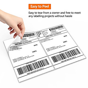 SJPACK 1000 Half Sheet Self Adhesive Shipping Labels 8.5" x 5.5" Address Labels for Laser & Inkjet Printers