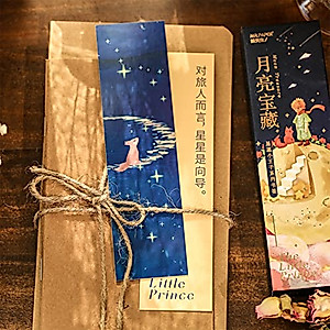 Phineon Paper Bookmarks Little Prince Book Mark Cute Style Greeting Cards Gifts for Boys Girls Students Teachers Book Lovers Readers, Set of 30 (Moon Treasure)