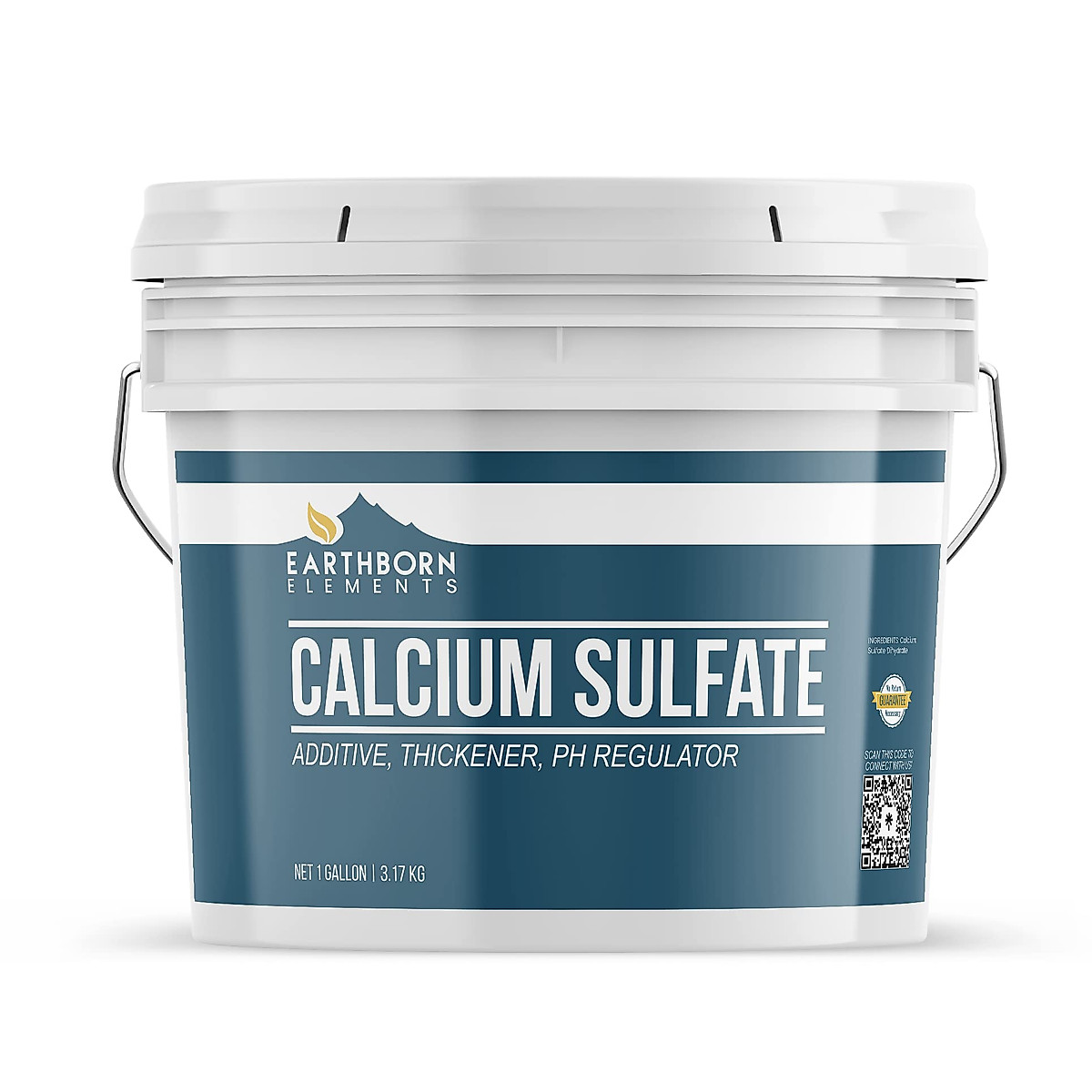 Earthborn Elements Calcium Sulfate 1 Gallon Bucket, Anticaking, pH Regulator, Thickener, Plaster Additive