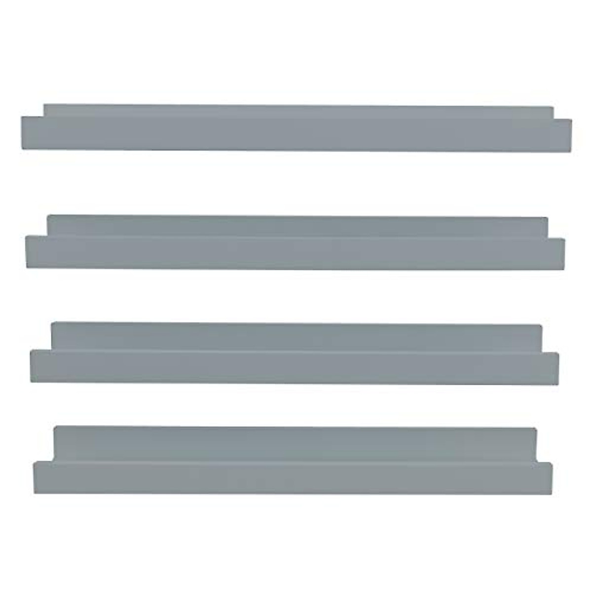 Kiera Grace Edge Floating Photo Frame Shelf-Cloud, 23" x 4", Set of 4 Wall Organization, Light Grey
