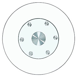 30" Glass Lazy Susan Turntable Dining Table Centerpiece with Swivel Assist System Round Tabletop Rotating Tray Large Serving Plate Silent & Smooth Spin