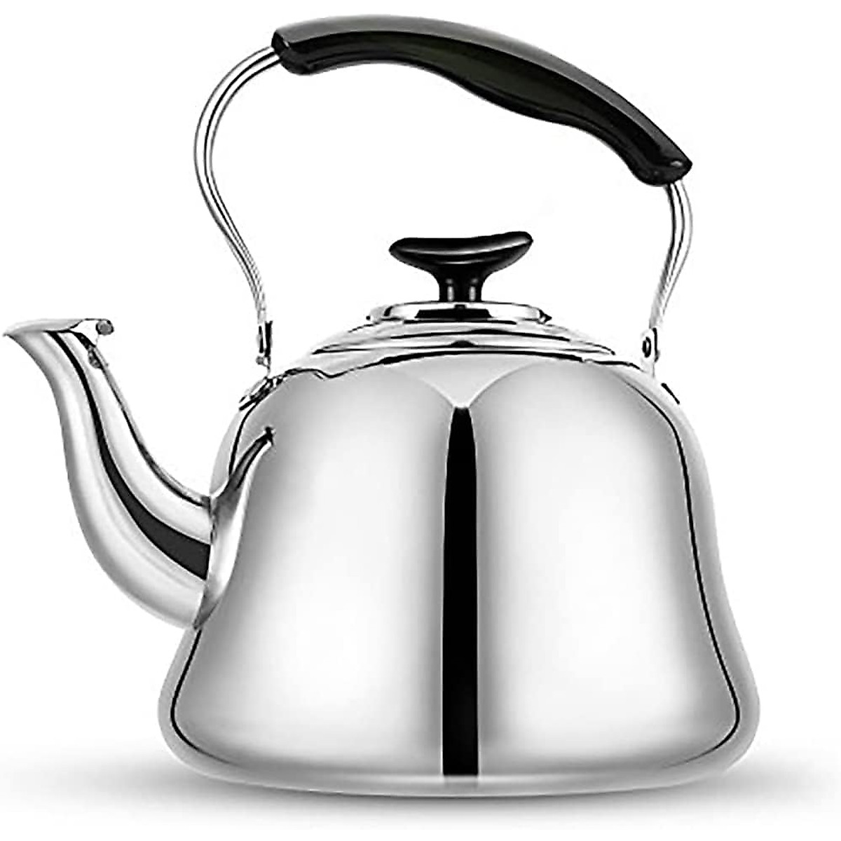 Whistling Stovetop Tea Kettle 2L Food Grade Stainless Steel Teapot, Hot Water Fast to Boil Tea Kettle Stovetop with Wide Mouth, Anti-scalding Handle Teakettle for Gas, Induction, Electric, Tea&Coffee