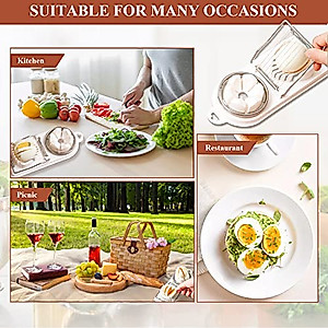 Egg Slicer for Hard Boiled Eggs, Kitchen Egg Cutter Wire Egg Cutter Heavy Duty Egg Cutter Dishwasher Safe, 2 in 1 Stainless Steel Egg Slicer Cutter for Strawberries, Kiwis, Sausage