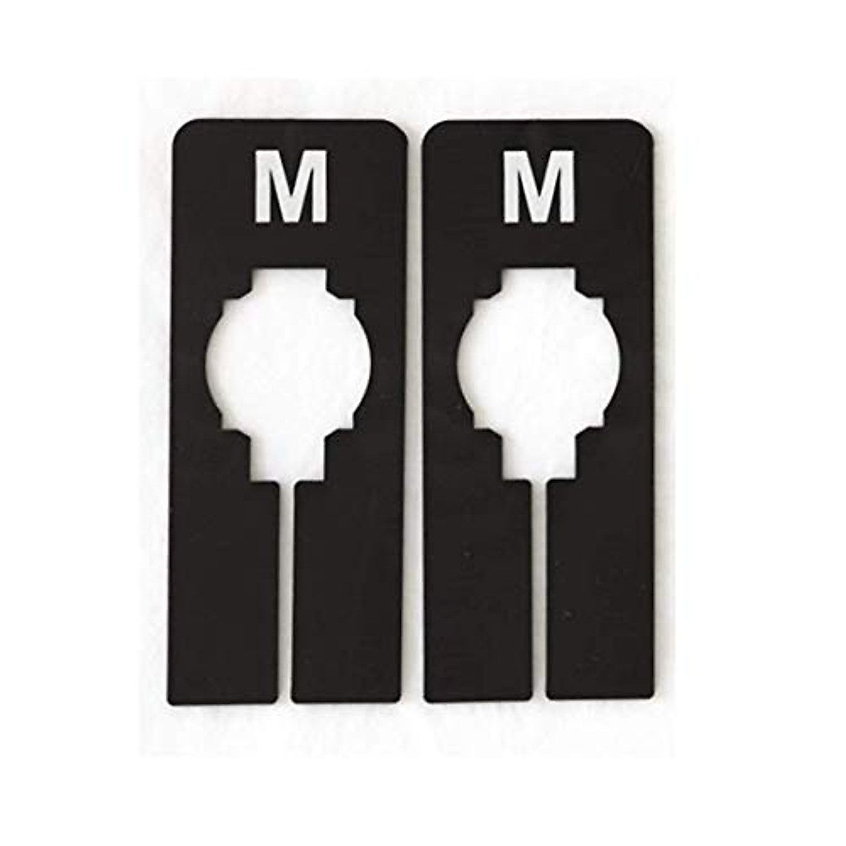 NAHANCO QSDBWKIT2, Black Rectangular Clothing Size Dividers with White Print for XS-XL, Kit of 25 (5 Sizes of 5 Each)