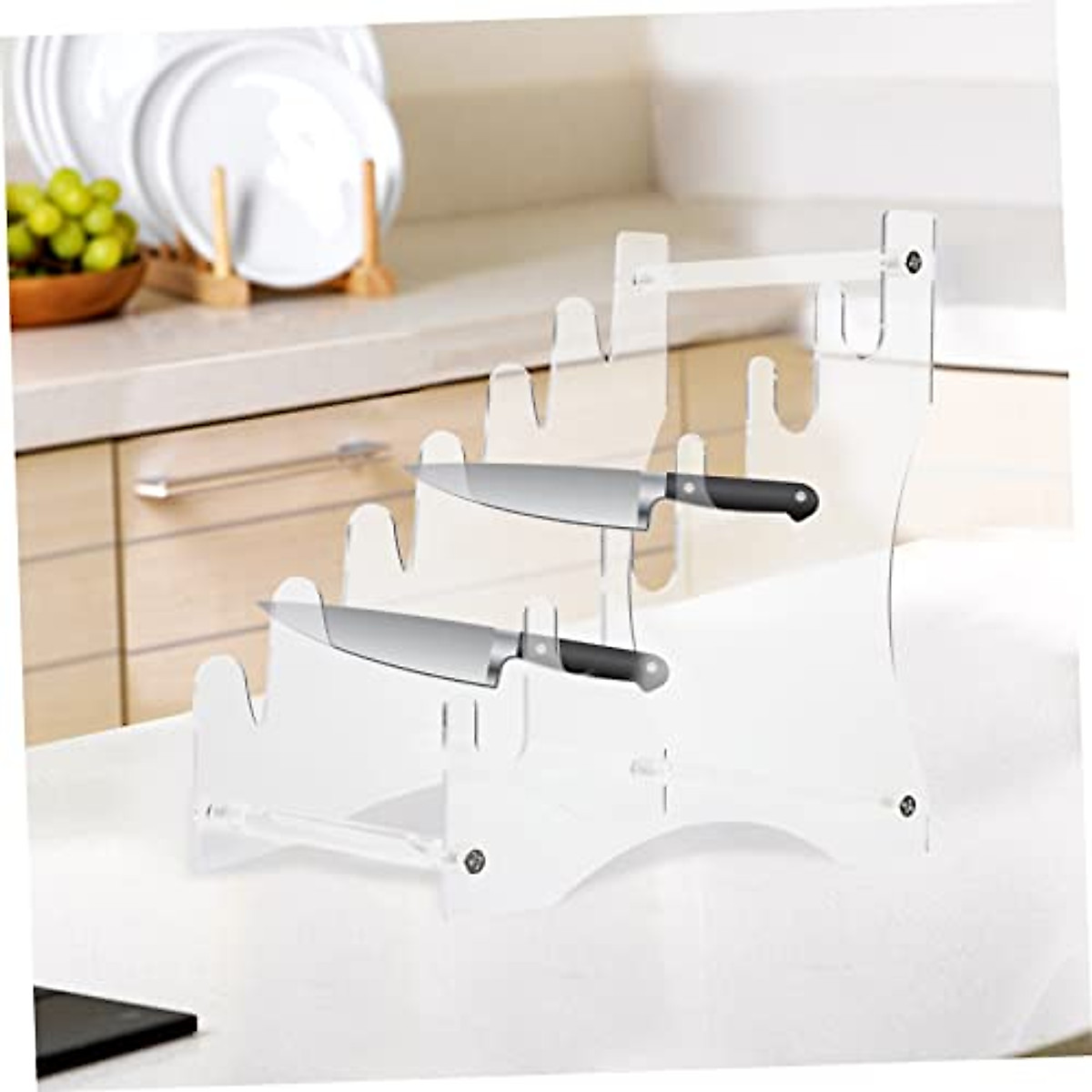 QUMIIRITY 1 Set Cutting Tool Storage Holder Cutter Display Stand Kitchen Tool Rack Cutter Storage Rack Household Kitchen Cutter Holder Desktop Display Rack Desktop Rack Acrylic Transparent